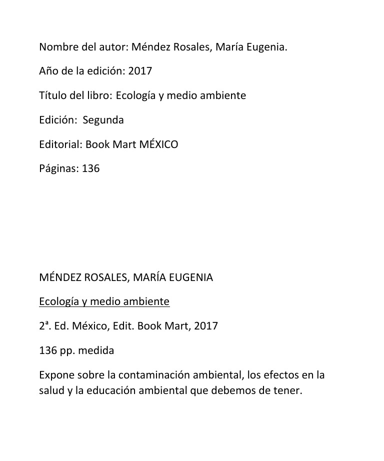 Ejemplo de Ficha Bibliografica de Libro | PDF