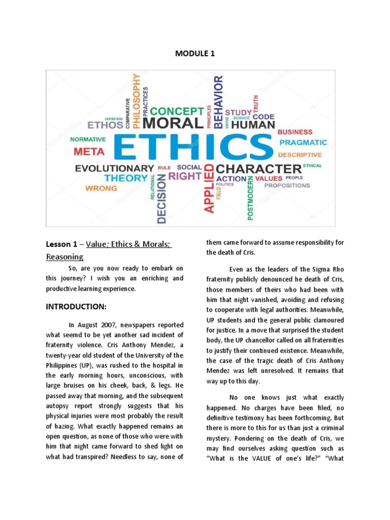 Module 1 - Lesson 1 | Download Free PDF | Morality | Reason