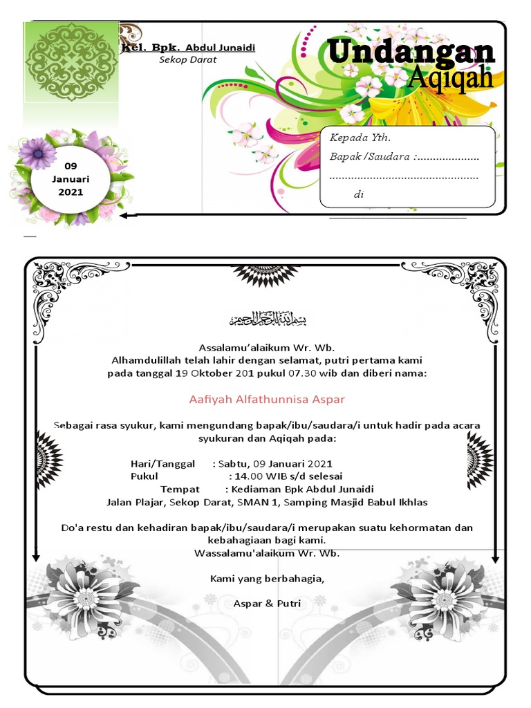 Contoh Undangan Word Edit 4 | PDF