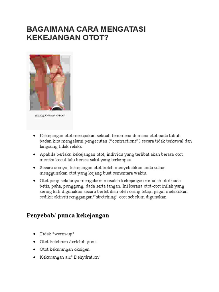 Mengatasi Kekejangan Otot Kaki | PDF
