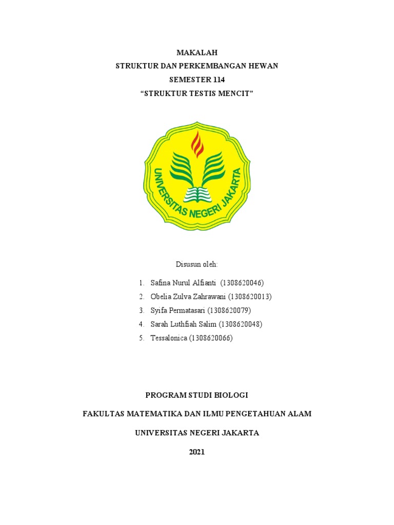 Struktur dan Fungsi Testis Mencit | PDF | Sains & Matematika