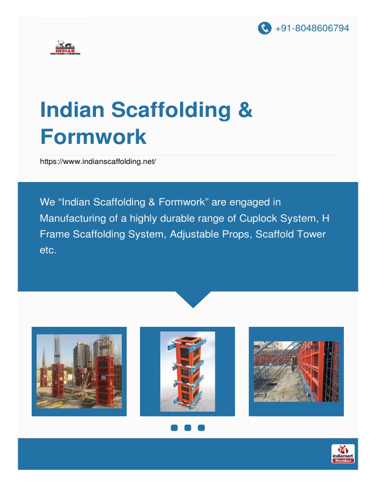 Indian Scaffolding & Formwork | Download Free PDF | Scaffolding | Equipment