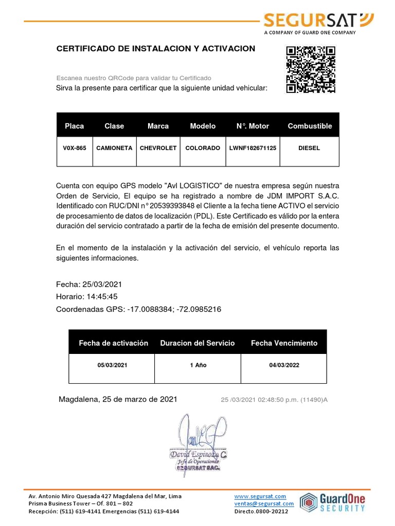 Gps Certificado 2021 2022 | PDF