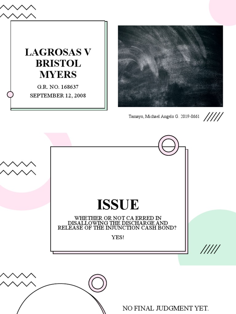 Lagrosas V Bristol Myers: G.R. NO. 168637 SEPTEMBER 12, 2008 | PDF | Injunction | Equity (Law)