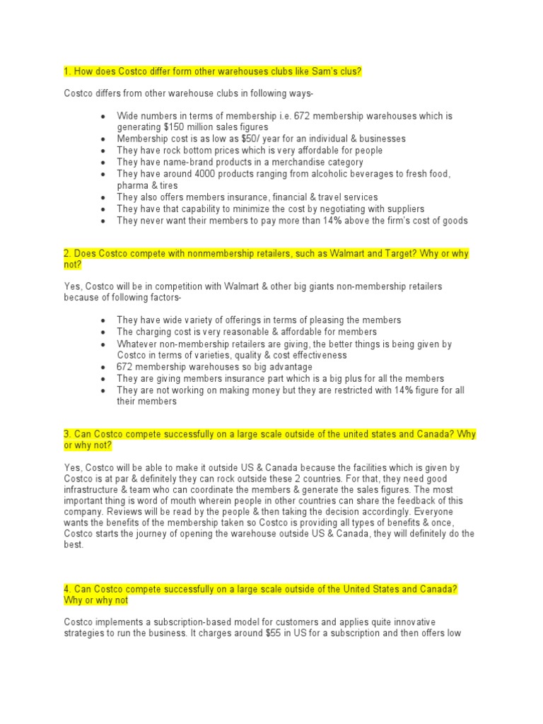 Costco Case Study | PDF | Costco | Walmart