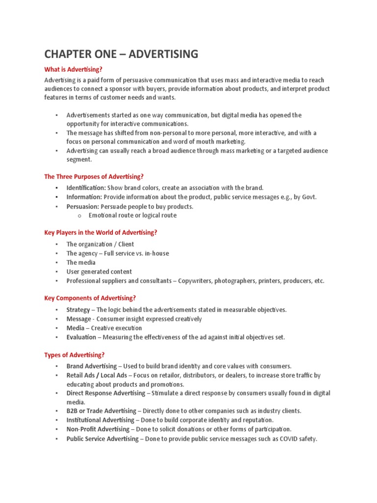 Advertising Notes | PDF | Marketing Communications | Advertising