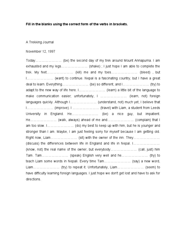 Complete The Text. Simple Present6 | PDF | Language Arts & Discipline