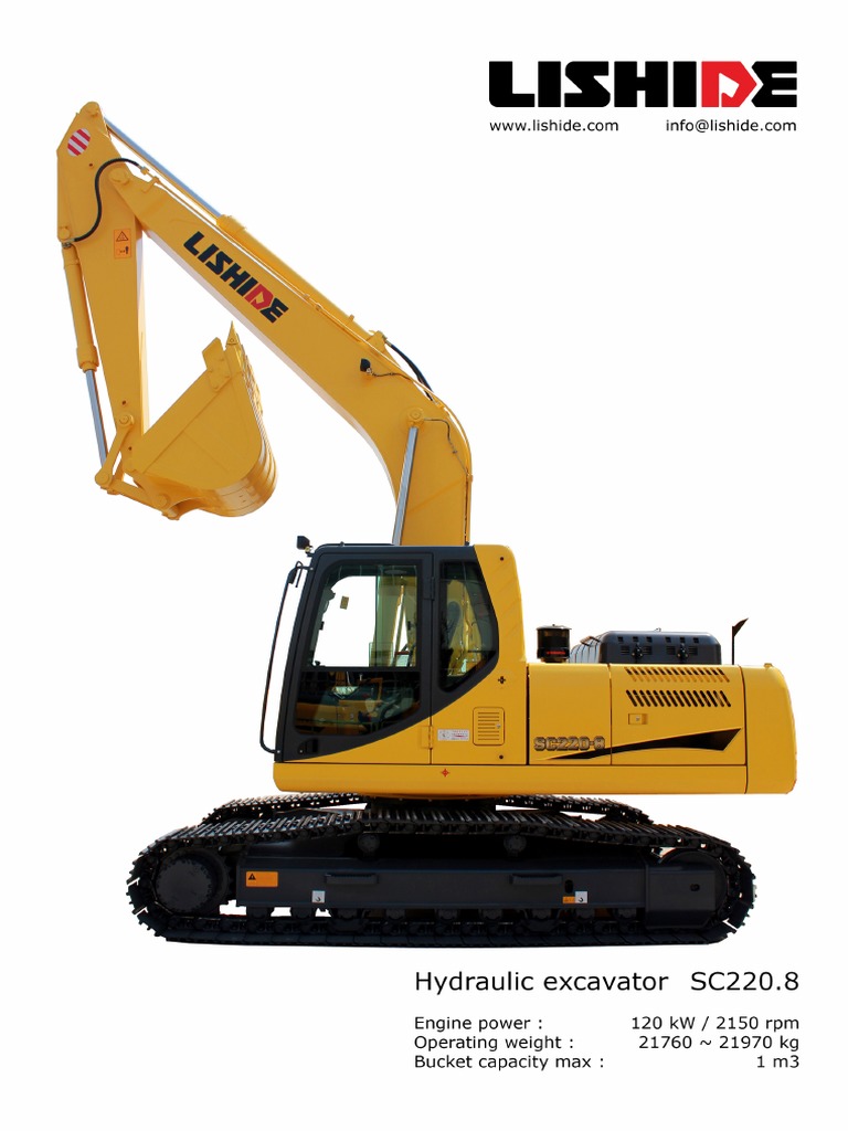 Ficha Tecnica Lishide Escavadora Lishide SC220-8 - 1081 | PDF | Length ...