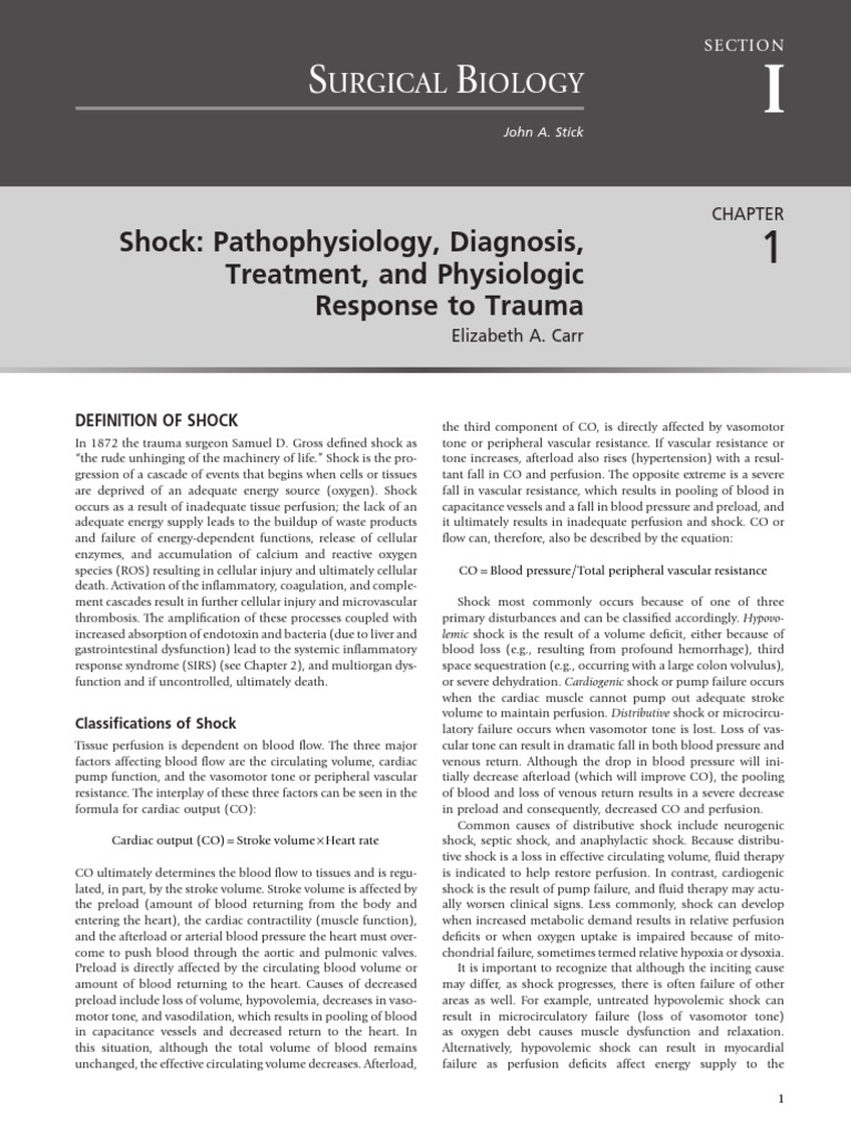 Chapter 1 Shock Pathophysiology Diagnosis Treatment and 2012 Equine Su ...