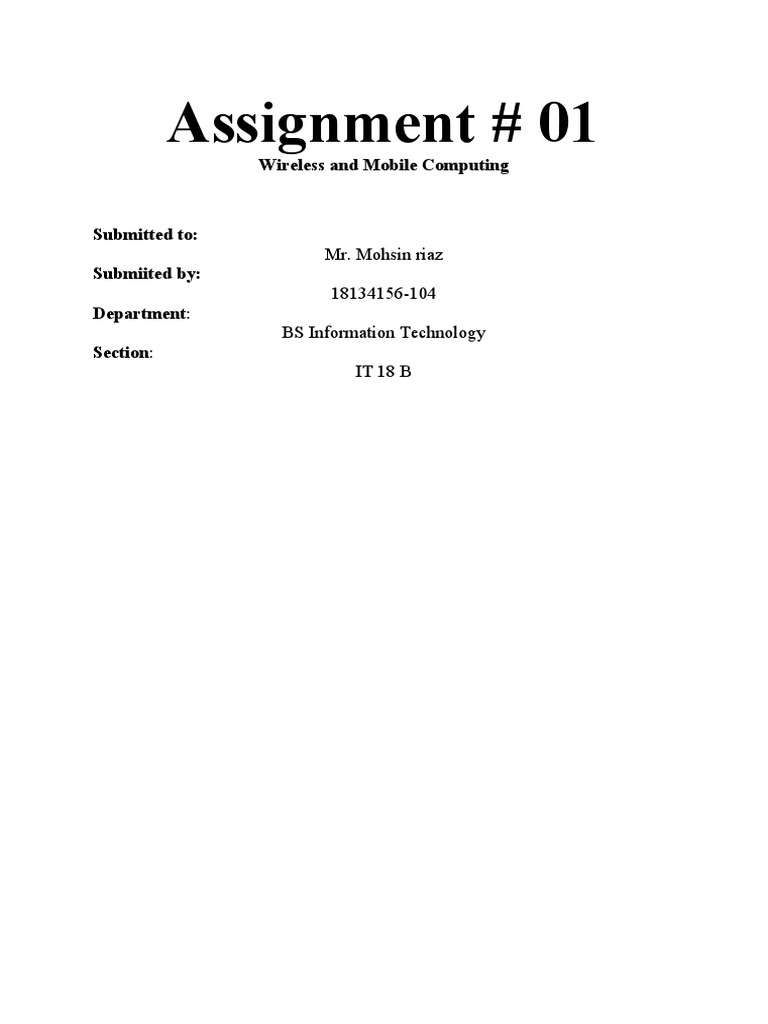 Wireless and Mobile Computing Assignment | PDF | Wireless Ad Hoc Network | Routing