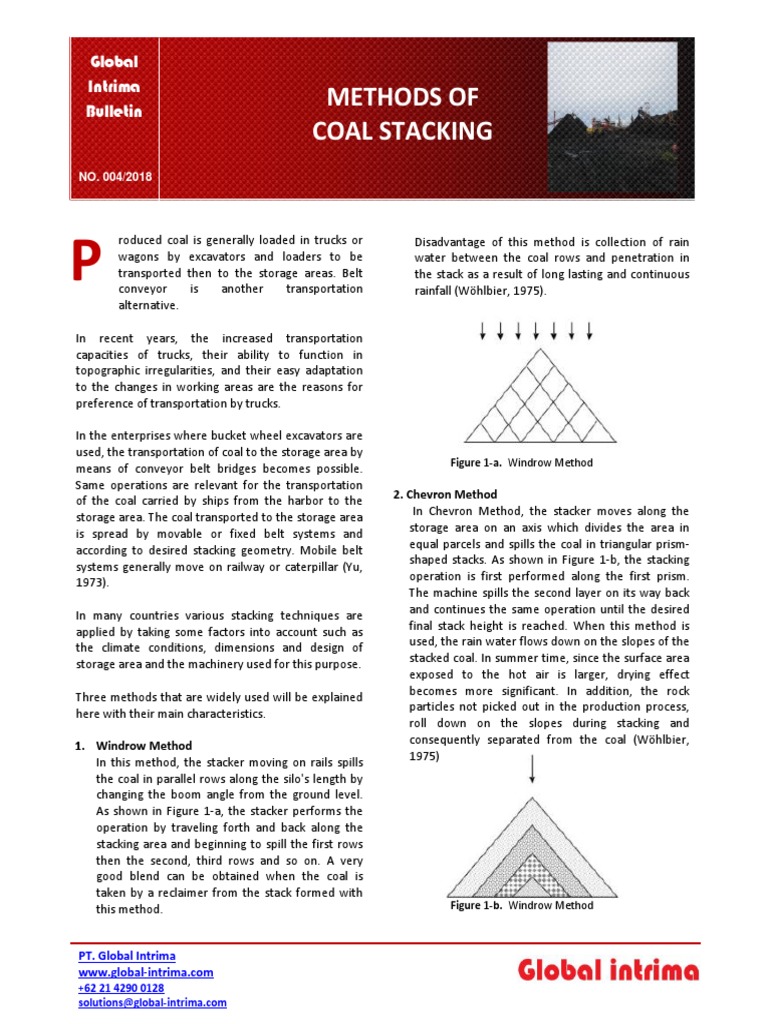 Methods of Coal Stacking | PDF | Coal | Transport