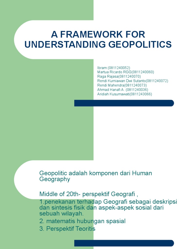 A Framework For Understanding Geopolitics | PDF