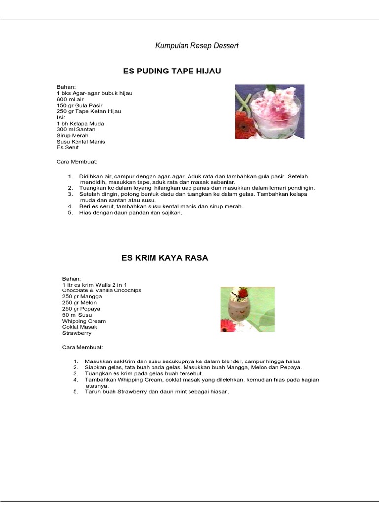 Resep Dessert | PDF