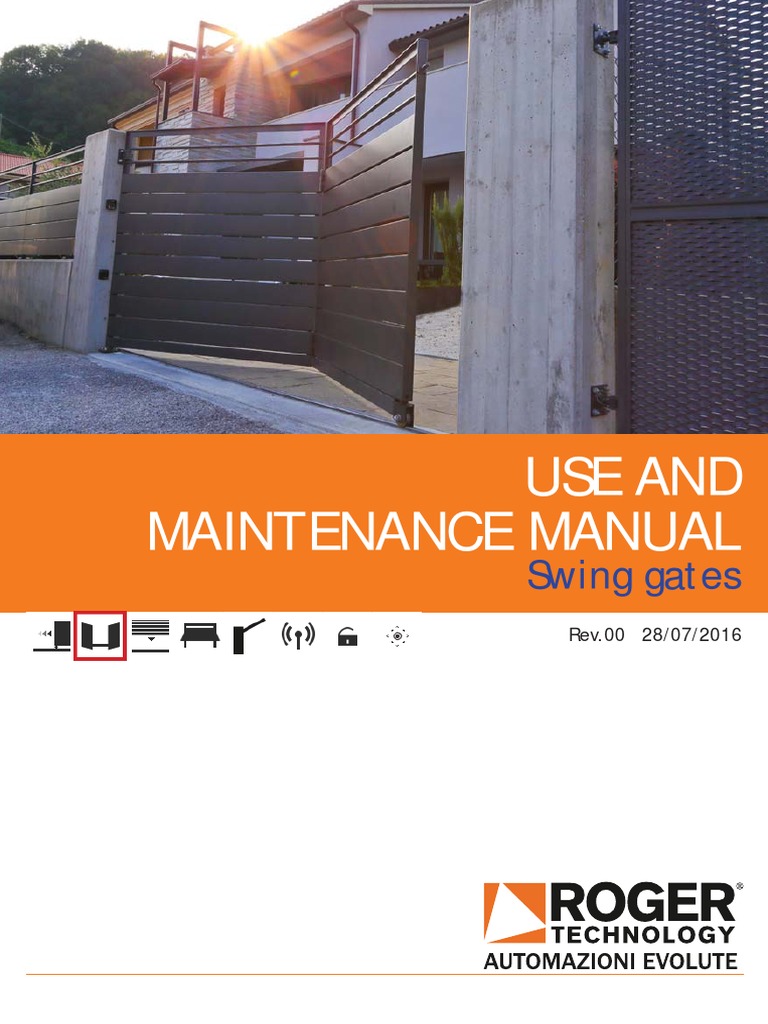 Roger Technology Swing Gate Manual | PDF | Door | Technical Support