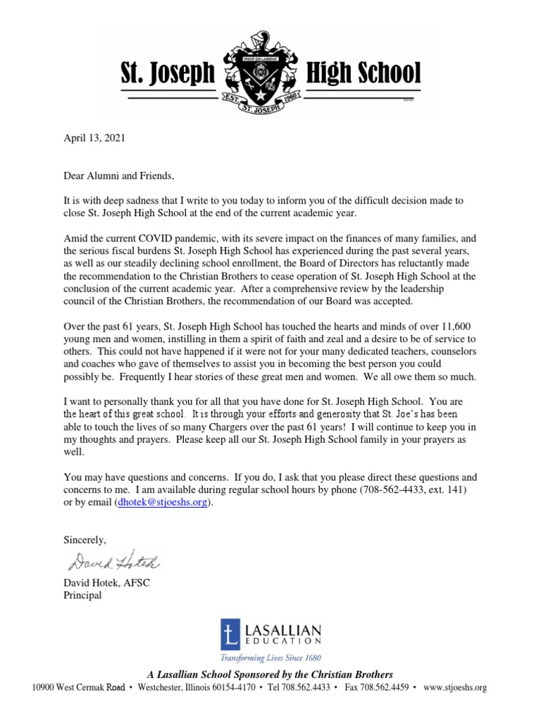 Letter To Alumni and Friends | PDF