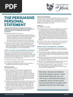 Personal Statement Workbook | PDF | Experience | Psychological Concepts