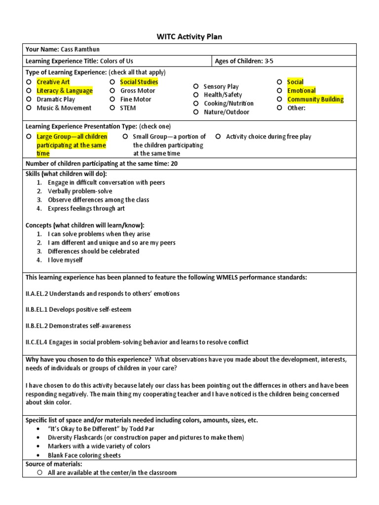 Group Activity Plan | PDF | Learning | Teachers