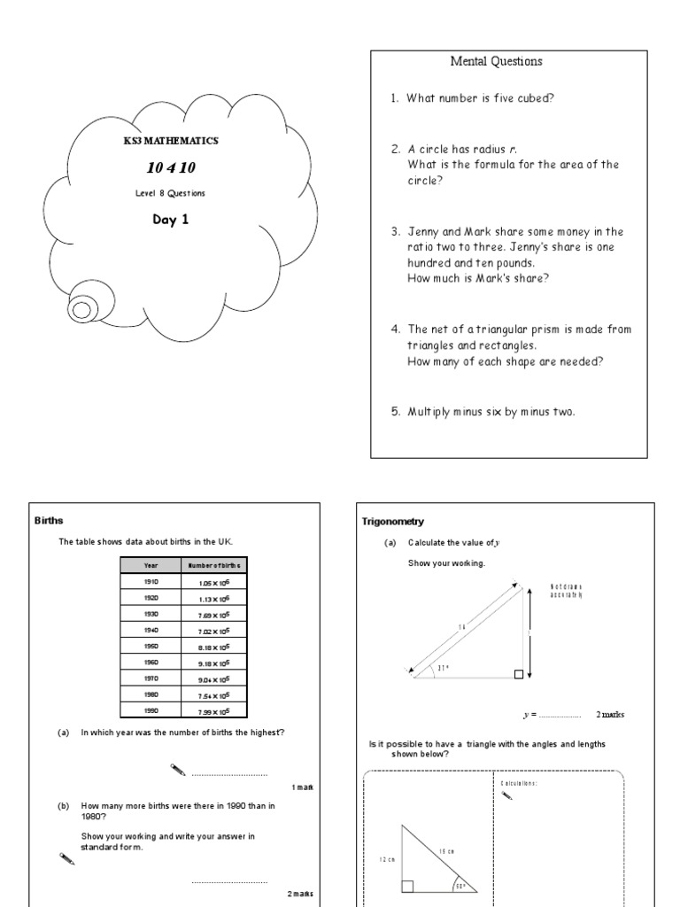 Level 8 Questions | PDF | Triangle | Area