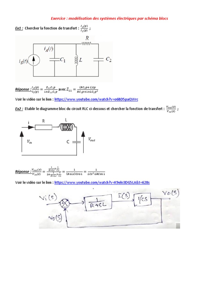 Exercice Manipulation Schema Circuit RLC | PDF | Méthodes et références ...