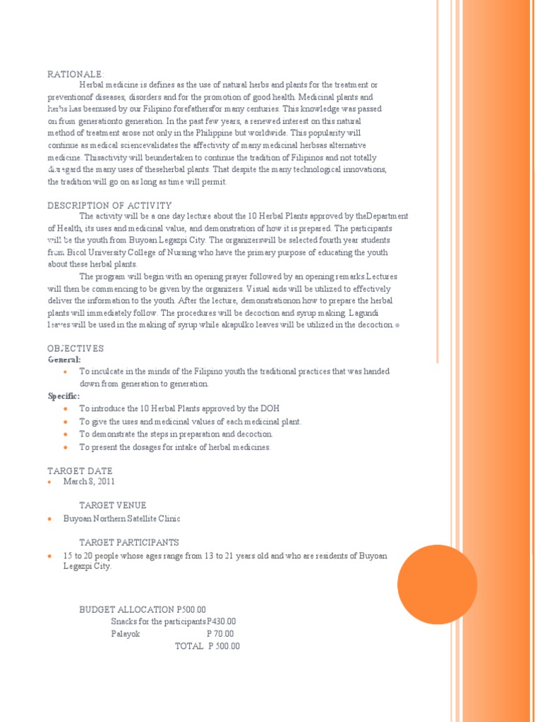 Rationale | PDF | Medicine | Health Care