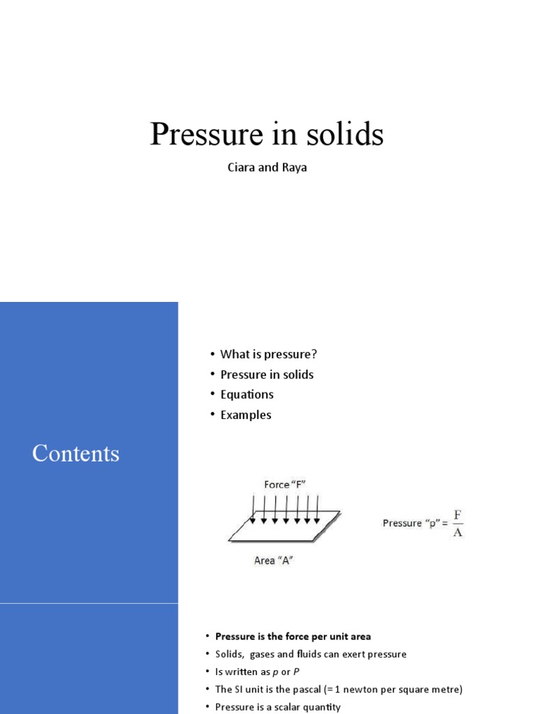 Understanding Pressure in Solids | PDF