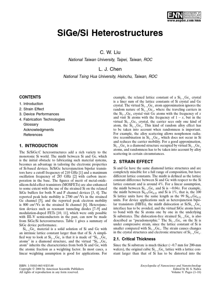 SiGe - Heterostructure Materials | PDF | Silicon | Dislocation