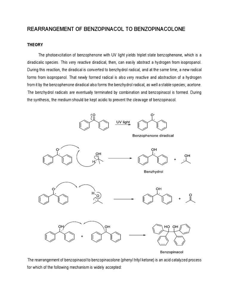 Rearrangement of Benzopinacol To Benzopinacolone Theory | PDF