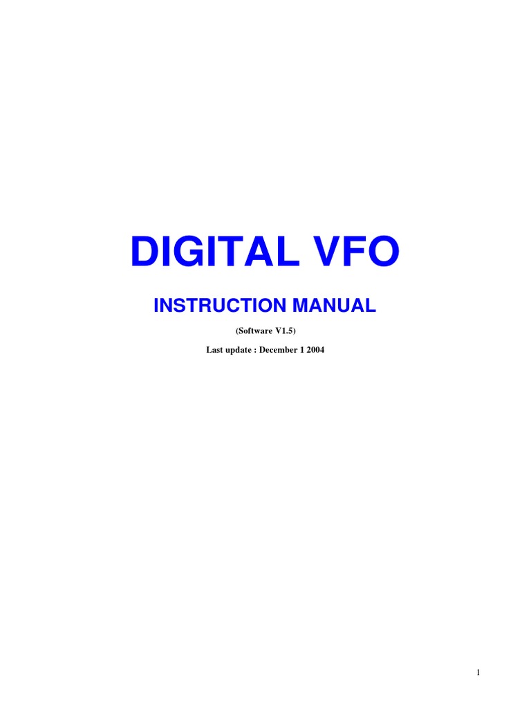 Digital Vfo: Instruction Manual | PDF | Information And Communications ...