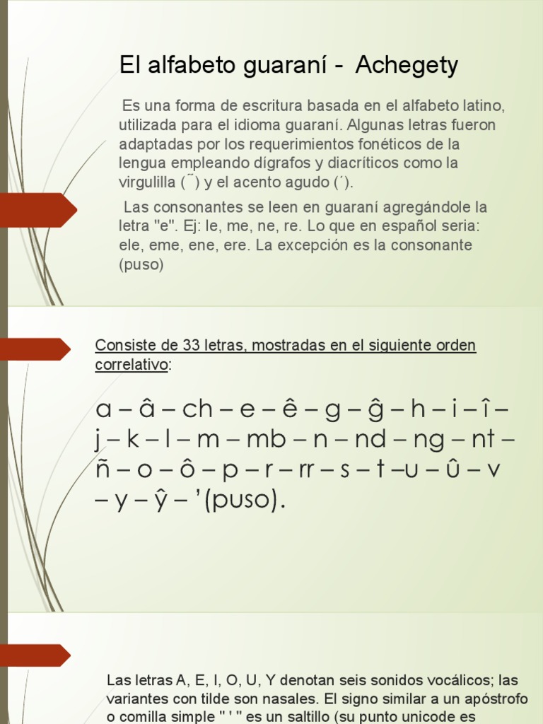 Alfabeto Guaraní - Nomenclatura Gramatical | PDF | Ortografía | Lingüística