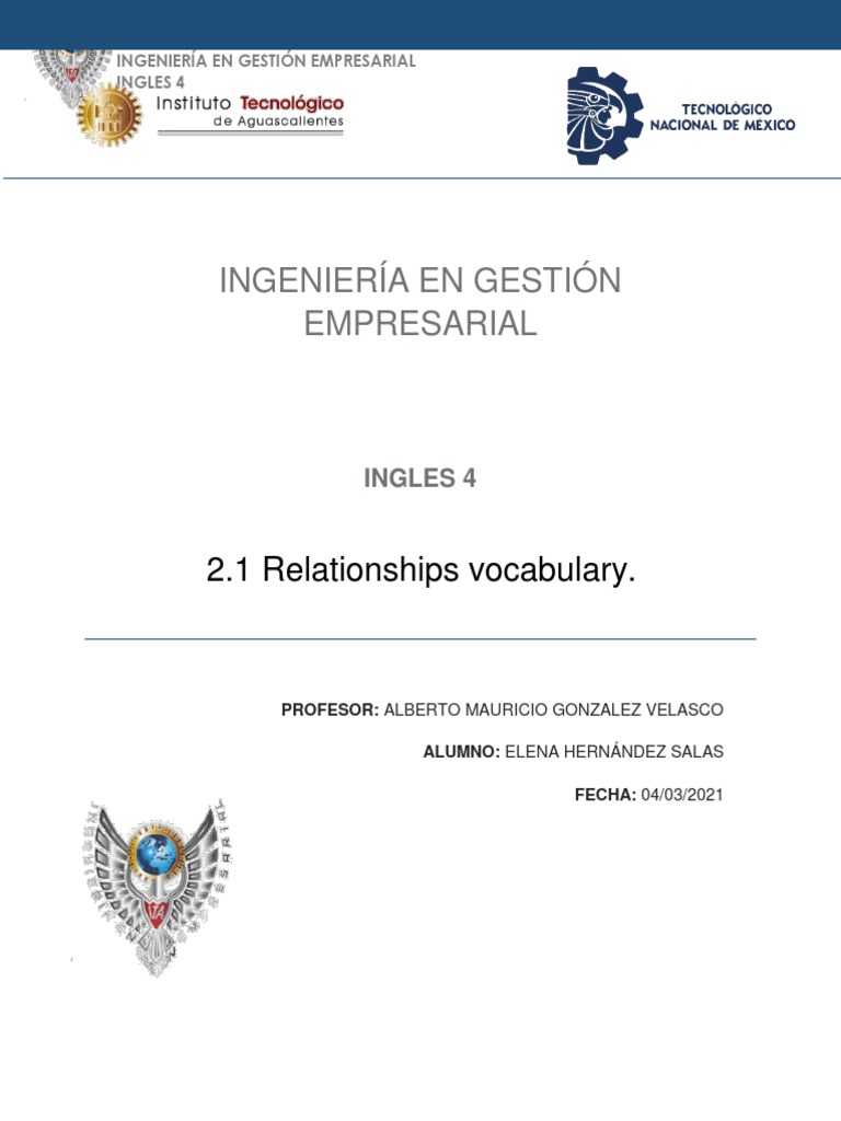2.1 Relationships Vocabulary | PDF | Crecimiento personal y profesional