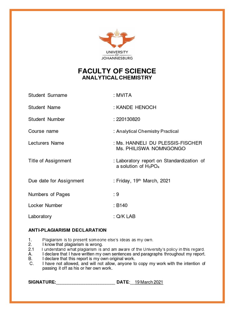 Experiment 3 Lab Report | PDF | Titration | Chemistry