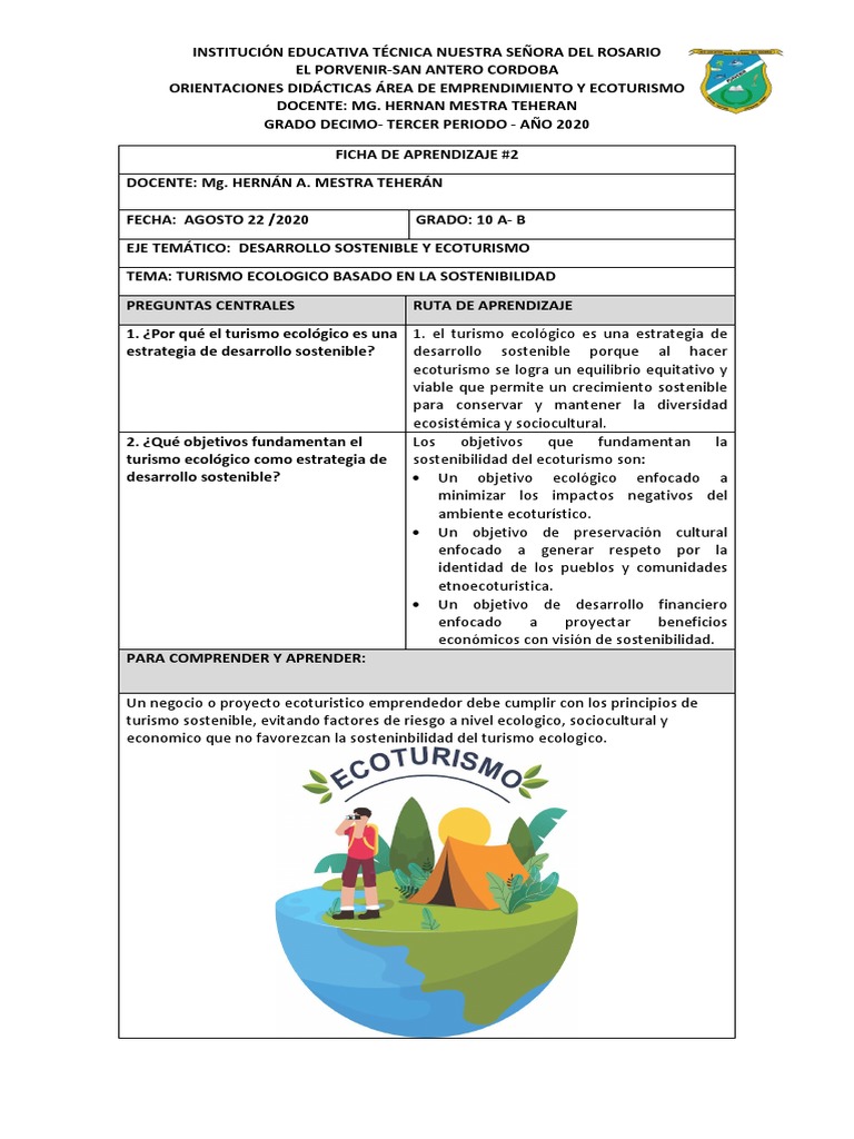 Emprendimiento en Ecoturismo Sostenible | PDF | Sustentabilidad ...