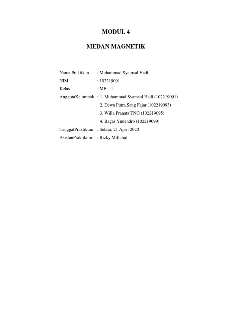 Muhammad Syamsul Hadi - 102219091 - ME 1 - MODUL 4 | PDF