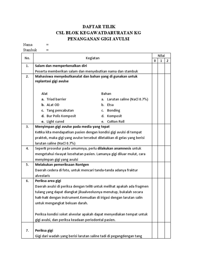 Panduan Penanganan Gigi Avulsi | PDF | Sains & Matematika