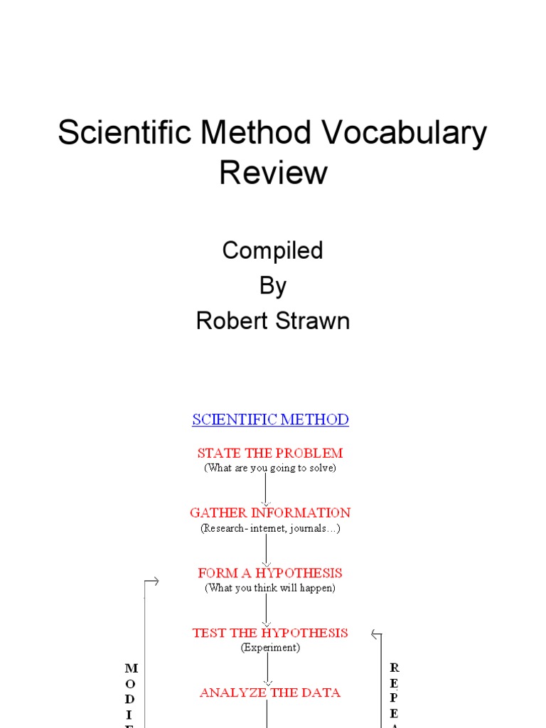 Scientific Method Vocabulary Guide | PDF | Experiment | Dependent And ...