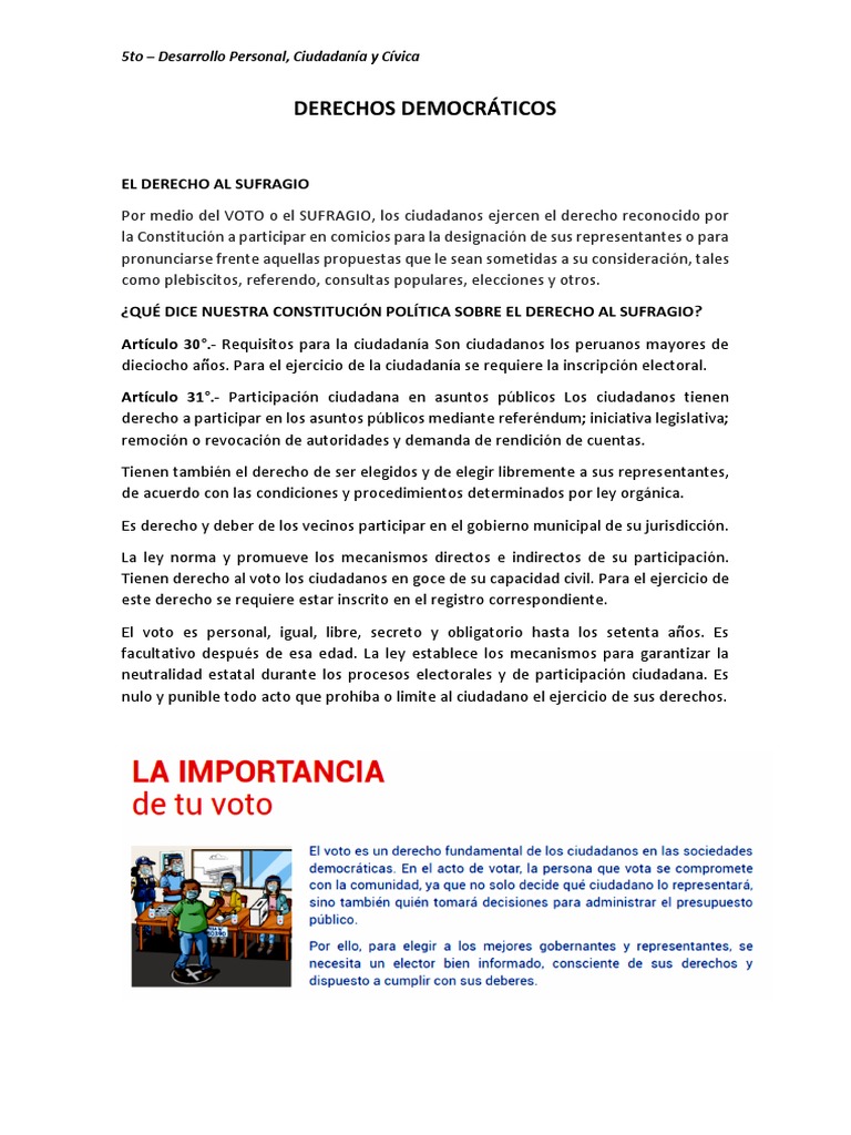 Derechos Democráticos - 5to DPCC | PDF