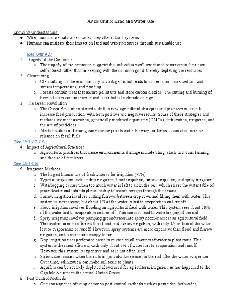 Apes Unit 5 Outline Land and Water Use | PDF | Crop Rotation | Resource ...