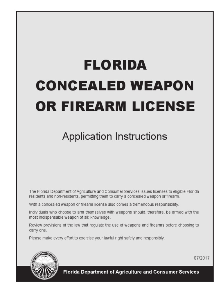 Florida Concealed Weapon or Firearm License: Application Instructions ...