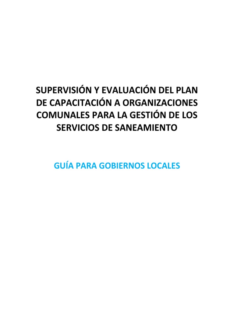 3S Guia de Supervisión y Evaluación GL | PDF | Evaluación | Saneamiento