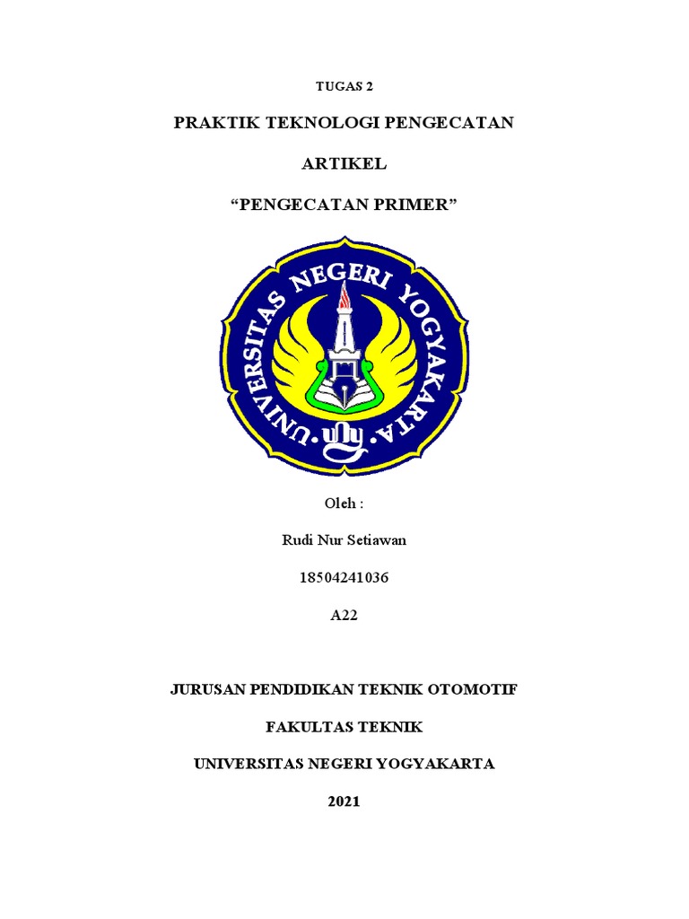 Artikel Pengecatan Primer - Rudi Nur Setiawan - UNY - Teknik Otomotif | PDF