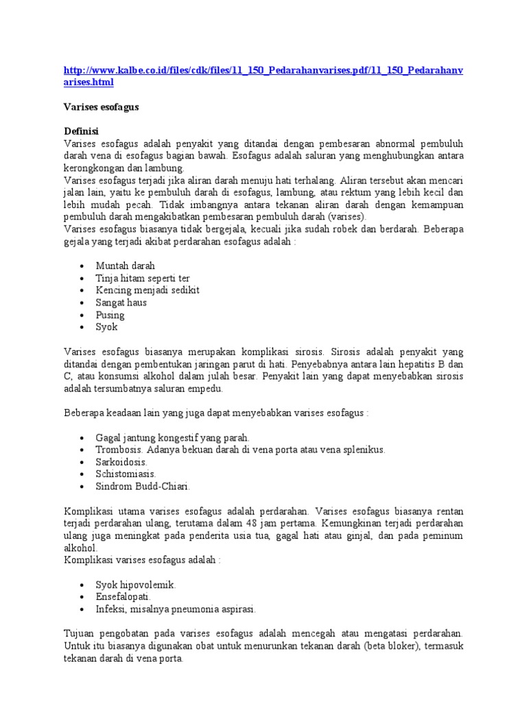 Varises Esofagus | PDF