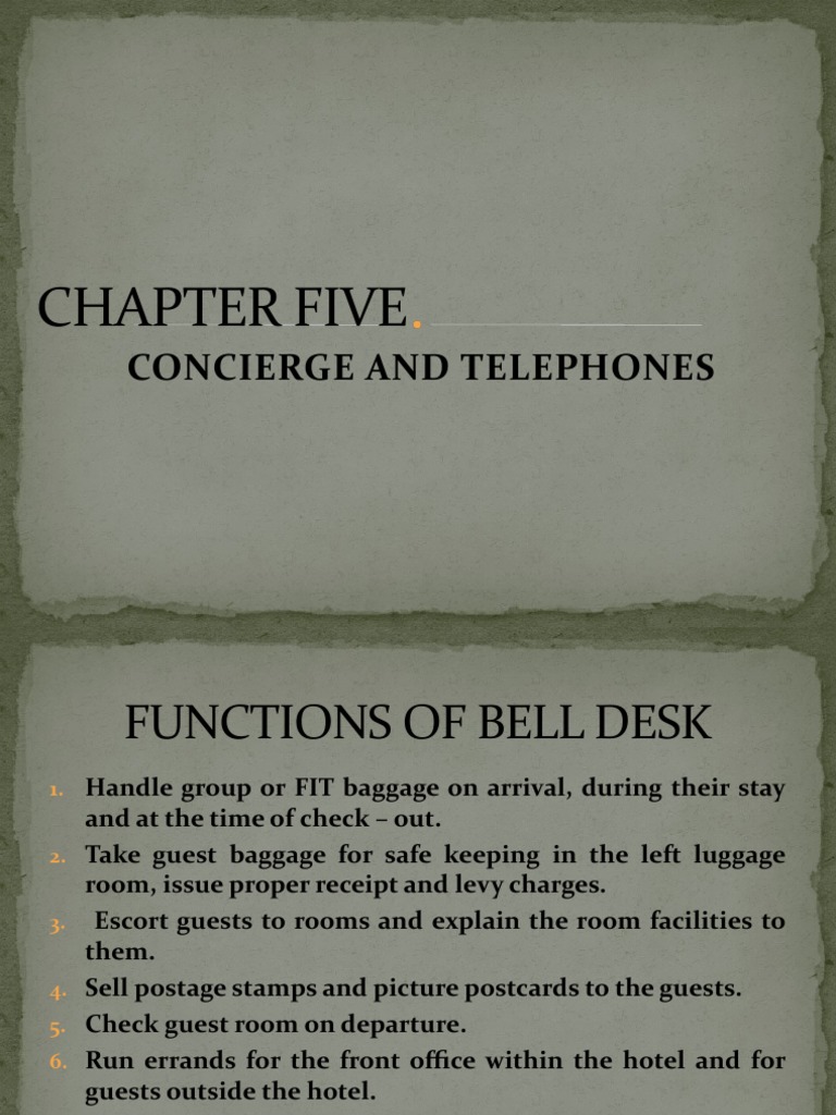 CHAPTER FIVE fRONT OFFICE | PDF | Customer | Mail