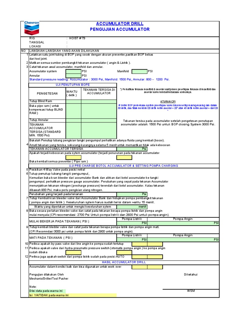 Accumulator Draw Down Test - Full - Class II | PDF