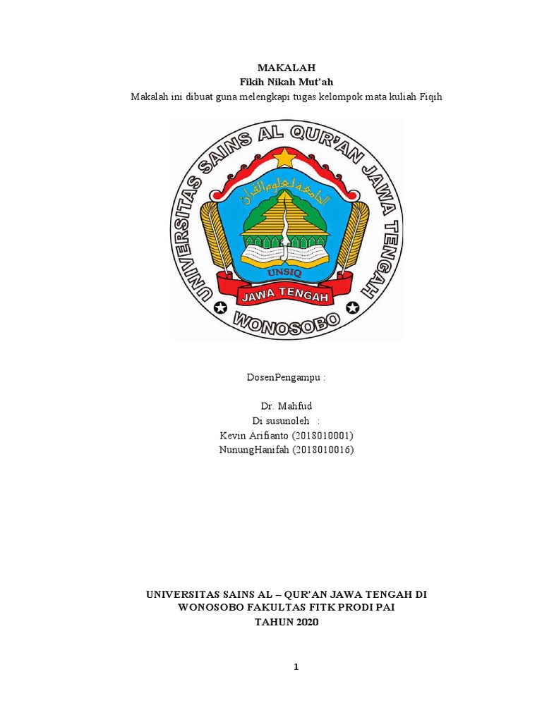 Makalah Fiqih Nikah Mut'ah | PDF