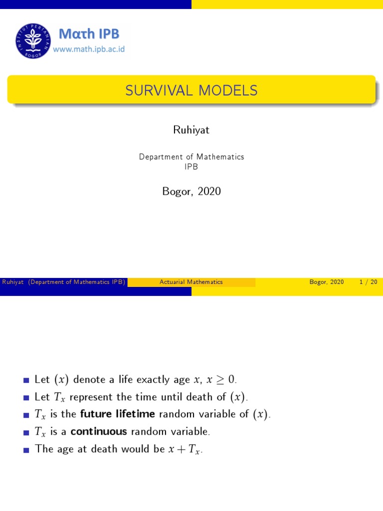 Lecture 2 Survival Models - Handout | Download Free PDF | Analysis ...