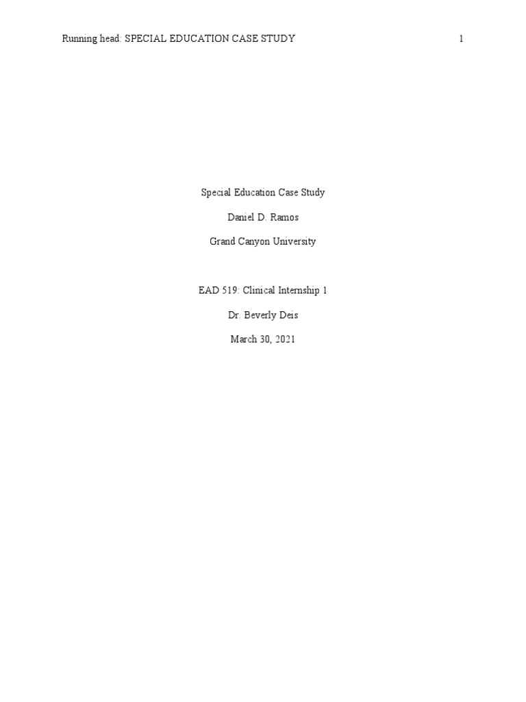 Ramos Daniel Ead 519 Special Education Case Study | PDF | Special Education | Individualized ...