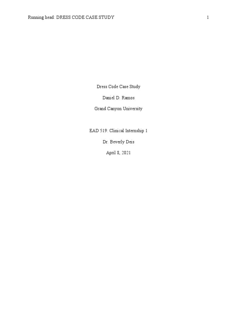 Ramos Daniel Ead 519 Dress Code Case Study | PDF | Justice | Crime ...