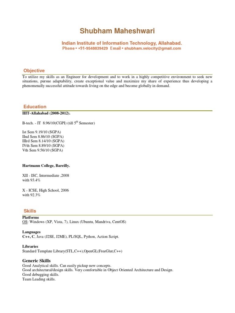 Shubham Maheshwari Resume | PDF | Computer Science | Computing