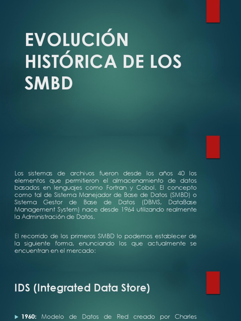 Historia de los SMBD: De 1960 a Hoy | PDF | Oracle Corporation | Bases de datos