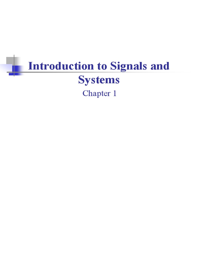 Introduction To Signals and Systems | PDF